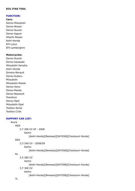PDF ECU JTAG TOOL FUNCTION China ECU Tools PDF FileECU JTAG TOOL FUNCTION Cars Denso