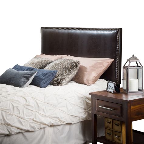 Noble House Hilton Brown Leather Kingcal King Headboard