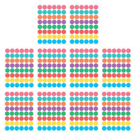 10 Sheets Labeling Supply Adhesive Dot Labels Sticker Round £495