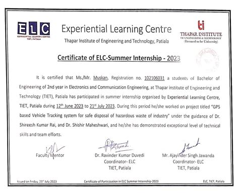 muskan garg on linkedin elcinternship gpstrackingsystem