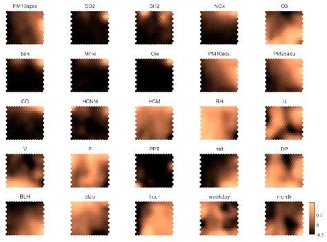 Map Representation Of Final Som Model For Each Variable With Its