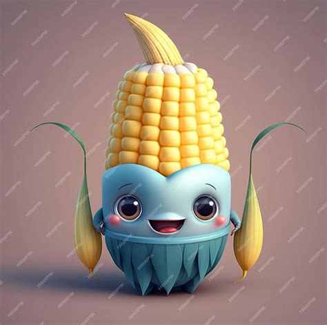Premium Photo Cute Cartoon Corn Character Illustration By Generative Ai