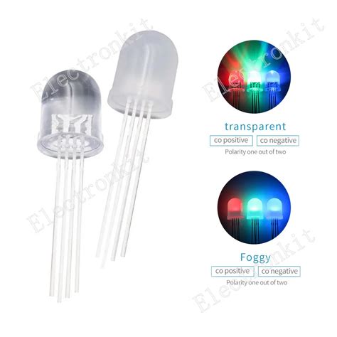 Bombilla De C Todo De Nodo Com N 50 Unids Lote 4 Pines 10mm Rgb Led