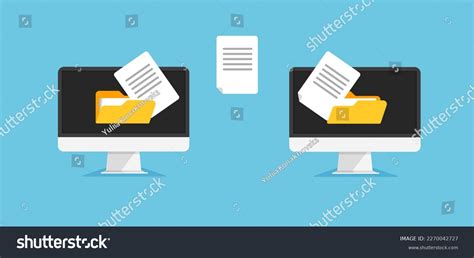 File Transfer Concept Uploading Documents Internet Stock Vector
