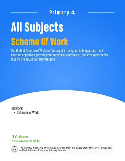 Primary 4 Scheme Of Work Syllabusng