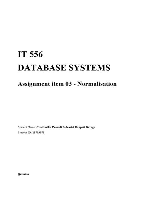 Assessment Item 3 Normalisation Pdf