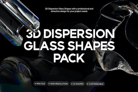 Dispersion 3d Glass Shapes Pack Objects Ft Dispersion And Background Envato Elements