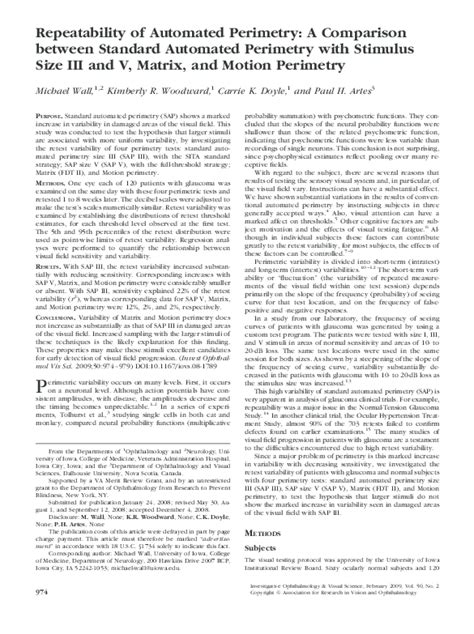 Pdf Repeatability Of Automated Perimetry A Comparison Between Standard Automated Perimetry