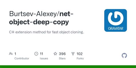 Github Burtsev Alexeynet Object Deep Copy C Extension Method For Fast Object Cloning