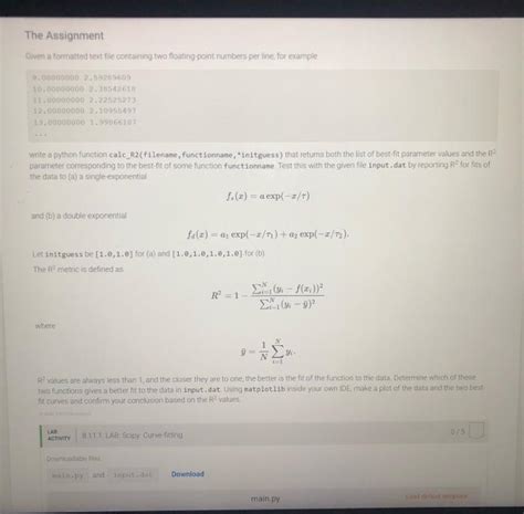 LAB Scipy Curve Fitting Introduction Chegg Com
