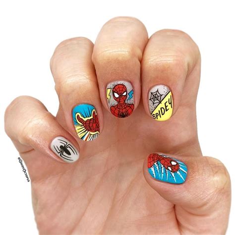 Comic Inspired Spiderman Nails 35 Amazing Spiderman Nail Designs To