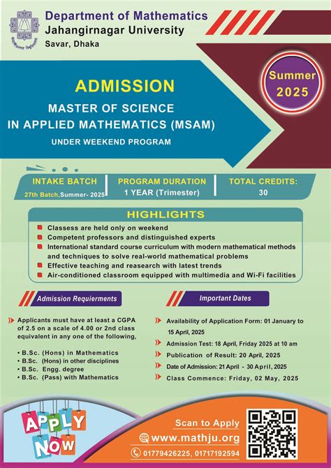 Admission Department Of Mathematics