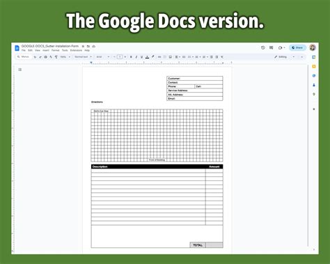 Gutter Installation Estimate Invoice Or Work Order Printable Rain Gutter Estimate Pdf