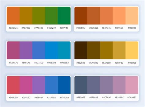 Rgb Hex 색상 표본으로 Pantone 색상 패 카탈로그 플 프리미엄 벡터