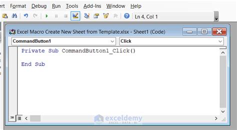 How To Create A New Sheet From A Template Using A Macro In Excel 3
