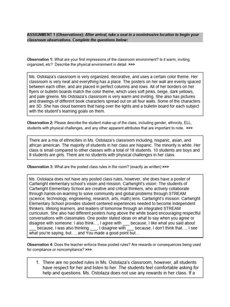 Assignment 1 Observations 1 Pdf