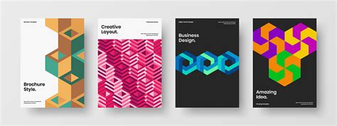 크리에이 티브 기업 브로셔 디자인 벡터 템플릿 구성입니다 신선한 기하학적 모양 포스터 레이아웃 컬렉션입니다 형판에 대한 스톡