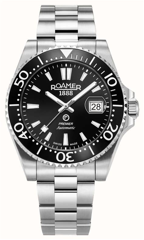 Roamer Premier Automatic 42mm Black Dial Stainless Steel Bracelet