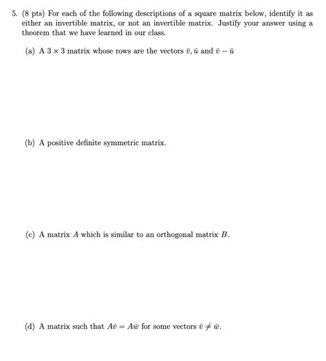 Solved Pts For Each Of The Following Descriptions Of Chegg