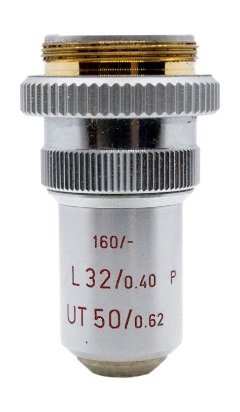 Leitz L32p Ut50 Dual Magnification Objective With Iris Diaphragrm Microscope Central