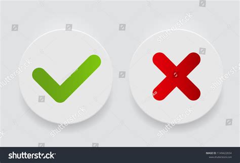 Red Green Check Mark Icons Button Stock Vector Royalty Free Shutterstock