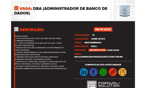 Keila Rodrigues On Linkedin Dba Database Azuresql Azure Sql Opportunity Job It