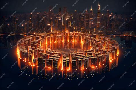Premium Photo Cryptographic Concept With A City On The Background