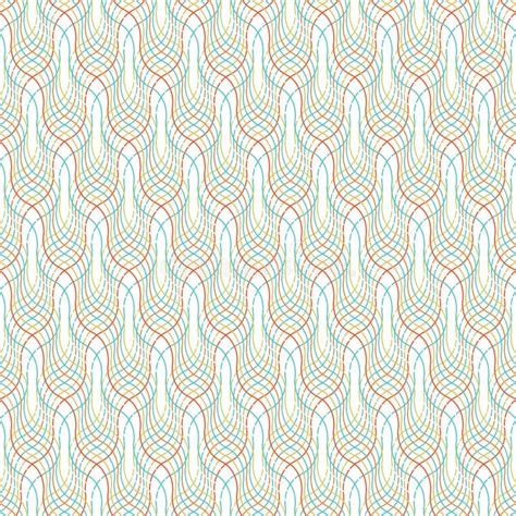 Seamless Pattern With Intersecting Wavy Colored Lines Modern Stylish Image Stock Vector