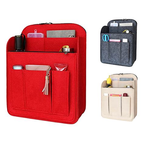 Traveling Backpack Insert Bag Large Capacity Make Up Organizer Felt