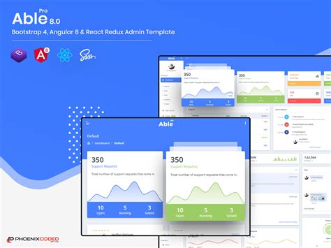 Bootstrap 4 Angular 8 And React Redux Admin Template By Phoenixcoded On