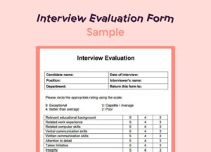 Tips For Designing An Interview Evaluation Form Toggl Hire