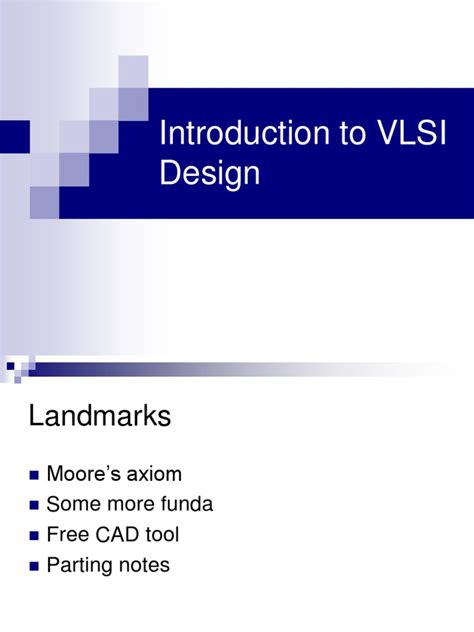 Introduction To Vlsi Design Pdf Microprocessor System On A Chip