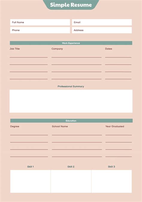 Fill In Blank Resume 13 Free Pdf Printables Printablee