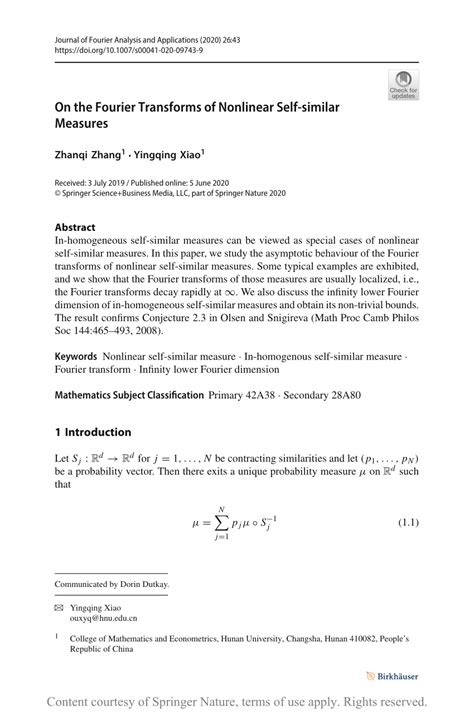 On The Fourier Transforms Of Nonlinear Self Similar Measures Request Pdf