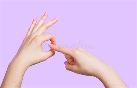 Hand Of Girl Doing Sex Gesture Stock Photo Image Of Finger Sexual 88594232