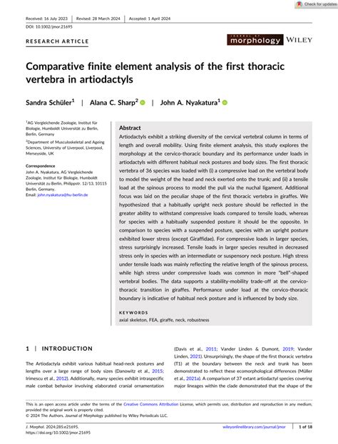 pdf comparative finite element analysis of the first thoracic