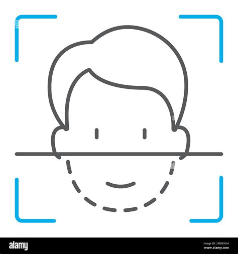 Face Id Thin Line Icon Face Recognition And Face Identification Face Scanning Sign Vector