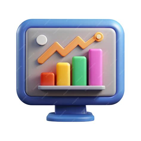 Premium Vector 3d Computer Monitor With Upward Trend Graph