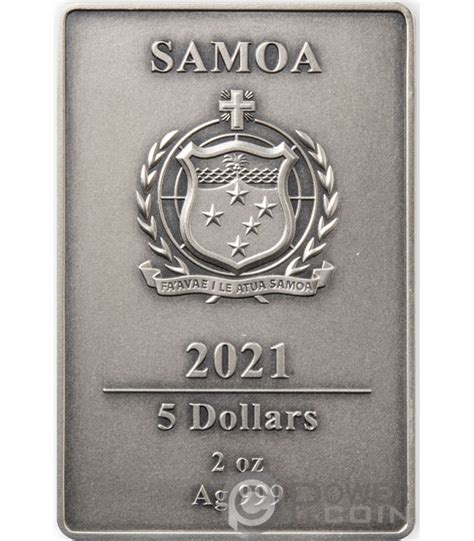 New York Splash Of Colour 2 Oz Bar Monnaie Argent 5 Samoa 2021