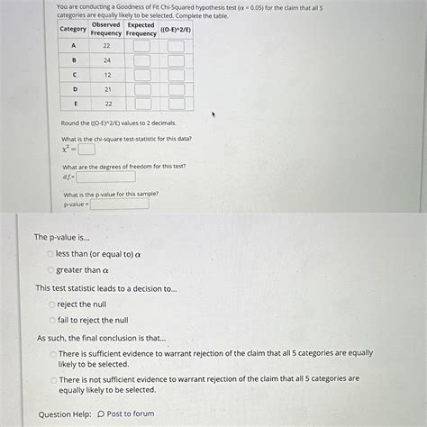 Solved You Are Conducting A Goodness Of Fit Chi Squared