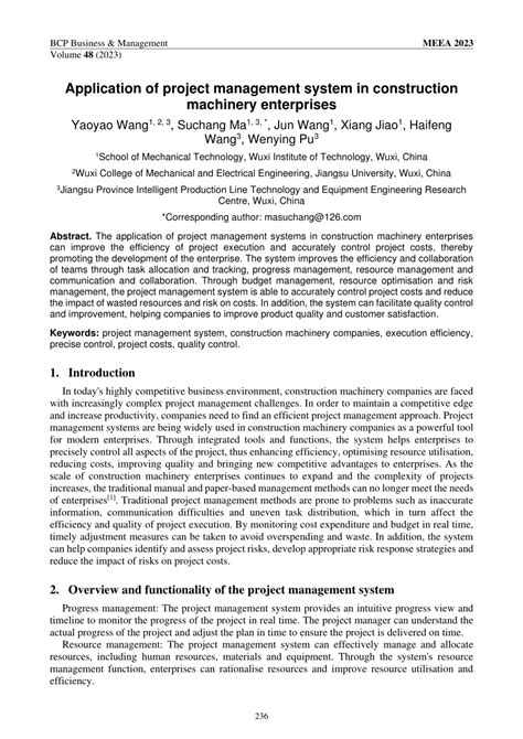 Pdf Application Of Project Management System In Construction