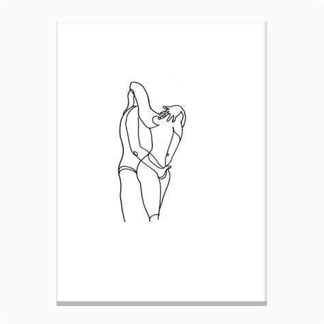 Play Canvas Line Art Print Line Art Wall Art Canvas Prints Romantic