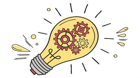 Glowing Light Bulb With Gears Bright Idea Concept Vector Design Generative Ai Stock Vector
