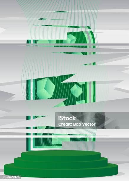 녹색 흰색 및 청록색 실린더 받침대 연단 벡터 3d 모형 제품 디스플레이 프레젠테이션을 위한 최소한의 기하학적 무대 쇼케이스 0명에 대한 스톡 벡터 아트 및 기타 이미지