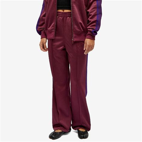 Needles Womens Poly Smooth Track Pant In Wine Needles
