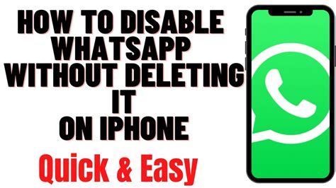 HOW TO DISABLE WHATSAPP WITHOUT DELETING IT ON IPHONE YouTube