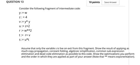 solved question 13 10 points save answer consider the