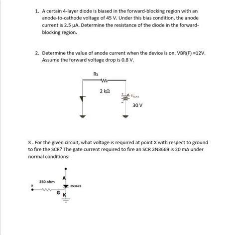 Solved 1 A Certain 4 Layer Diode Is Biased In The