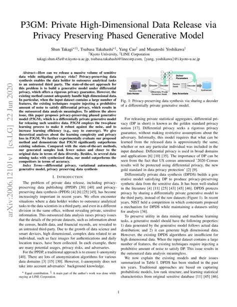 P3gm Private High Dimensional Data Release Via Privacy Preserving Phased Generative Model Deepai