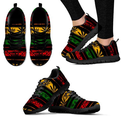 Luxury Brand Weed Leaves Design Ladies Sneaker Shoes For Women Rainbow